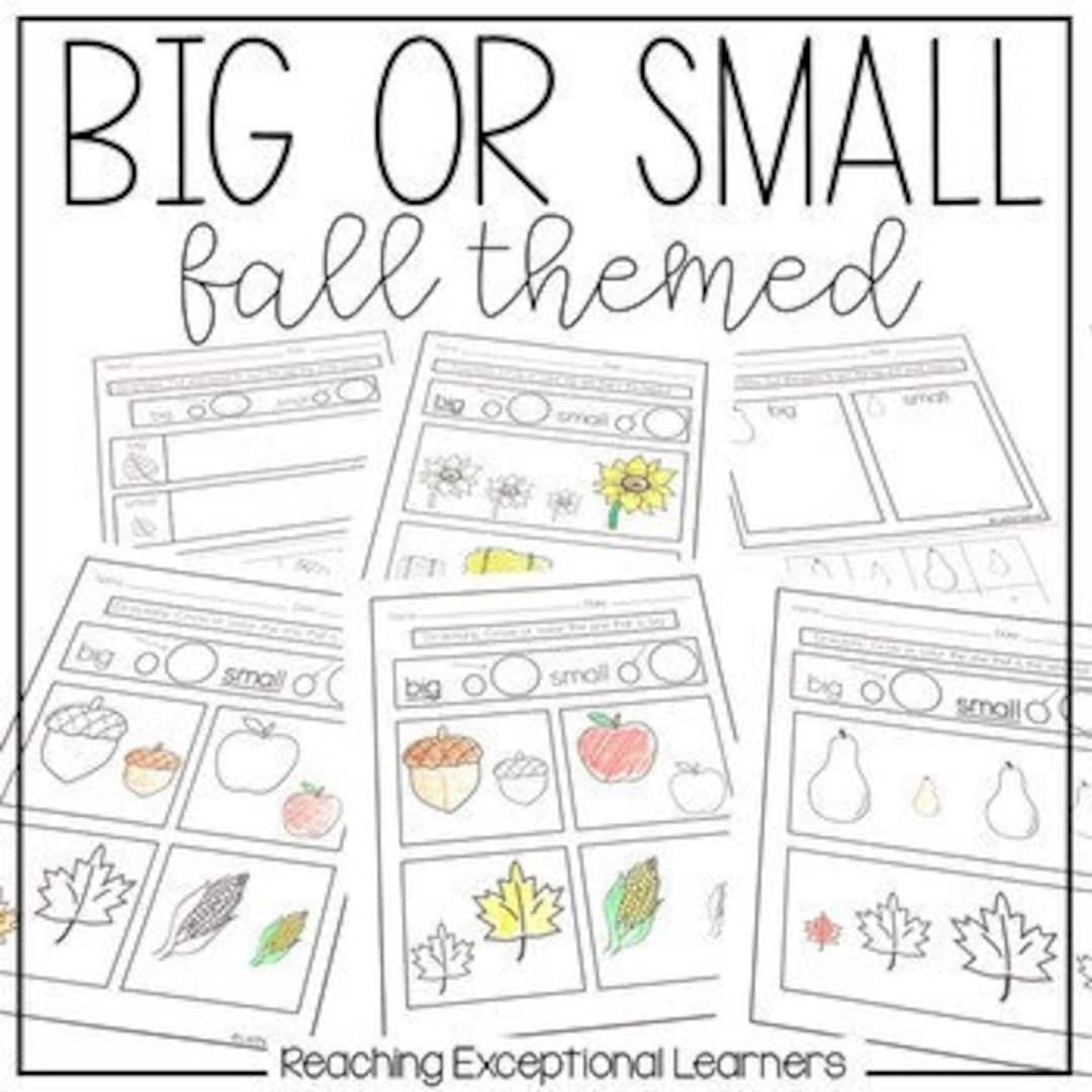 Big or Small Fall Worksheets Special Education - Etsy