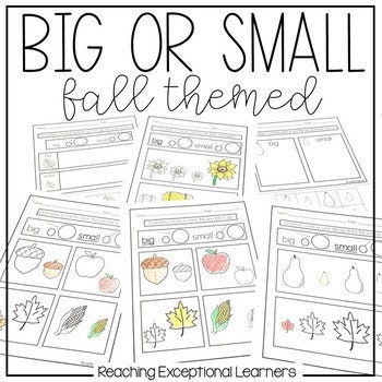 Big or Small Fall Worksheets Special Education - Etsy