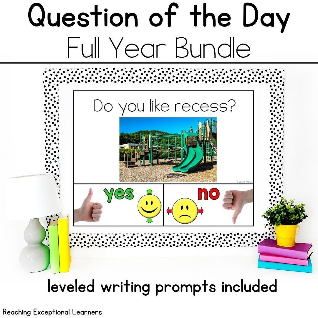 Question of the Day + Leveled Writing Prompts Full Year Bundle for ...