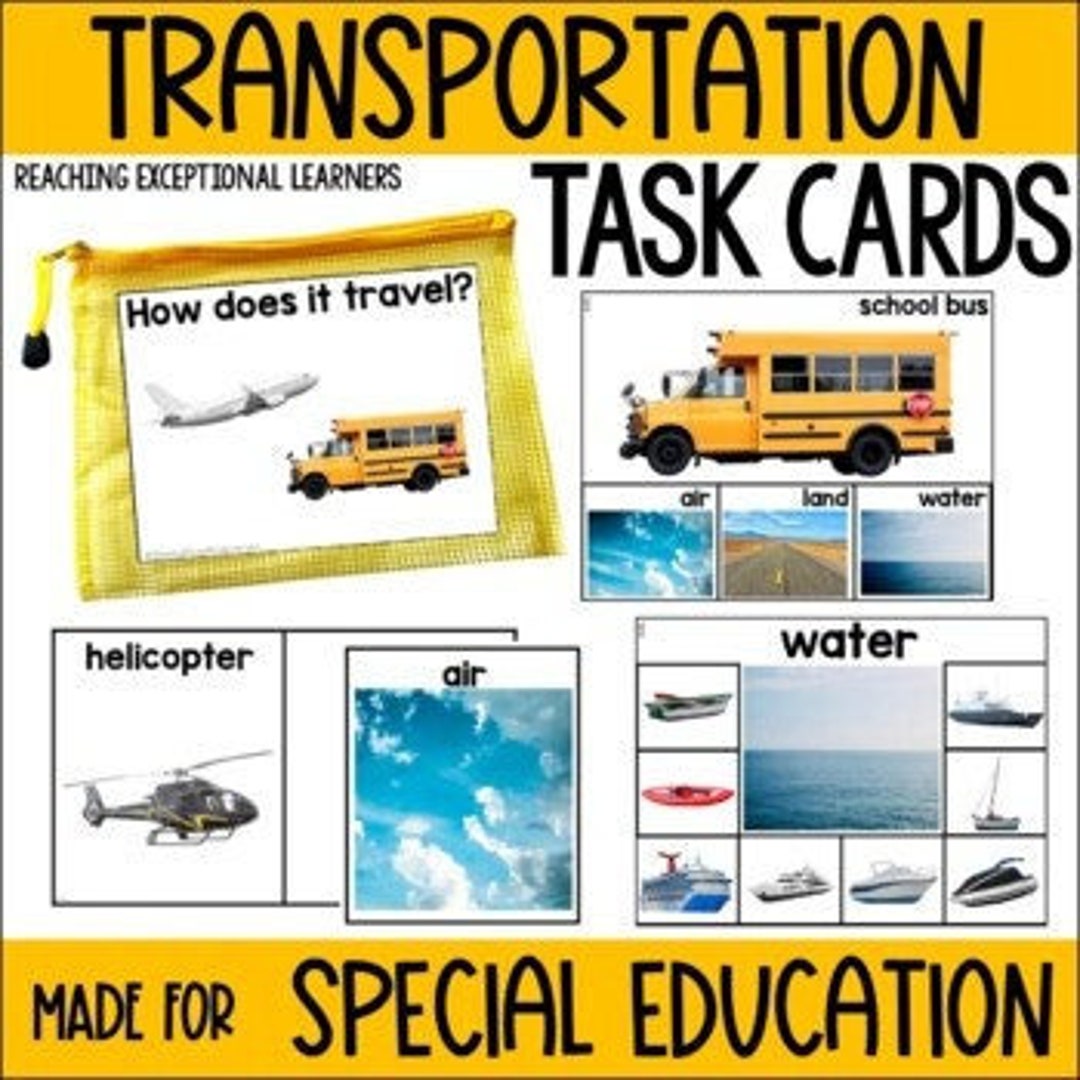 Transportation Task Cards Special Education - Etsy