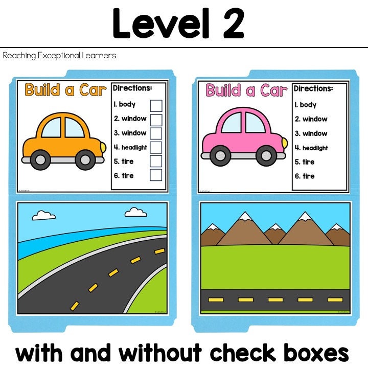 Following Directions File Folder: Build a Car - Etsy