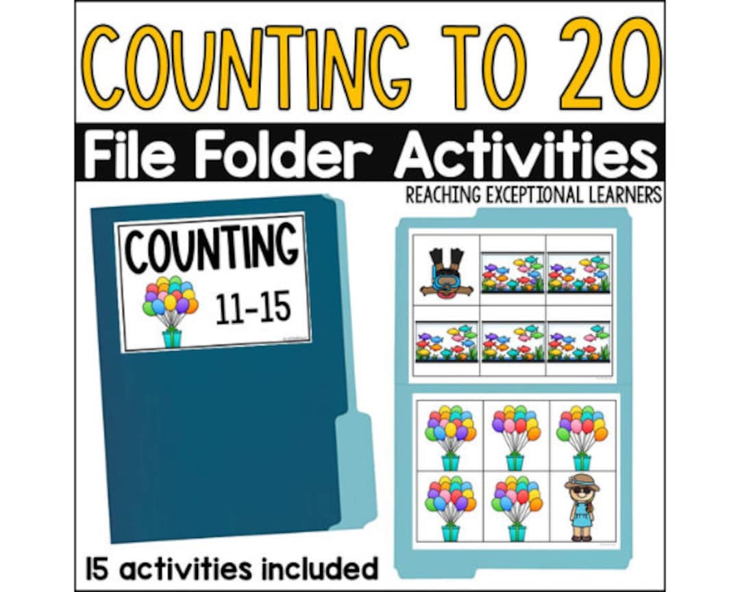 Counting 11-20 File Folder Activities - Etsy