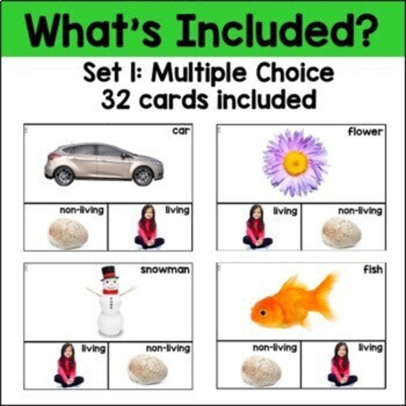 Living or Non-living Task Cards Special Education - Etsy