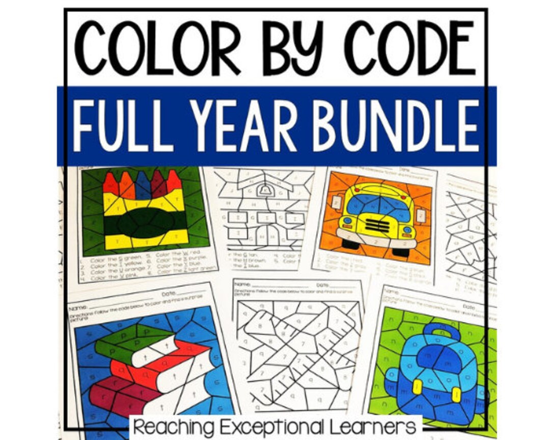 Color by Code Bundle for Special Education - Etsy