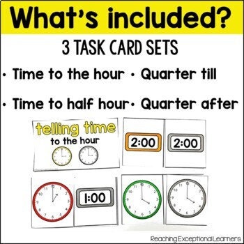 Telling Time Task Cards - Etsy