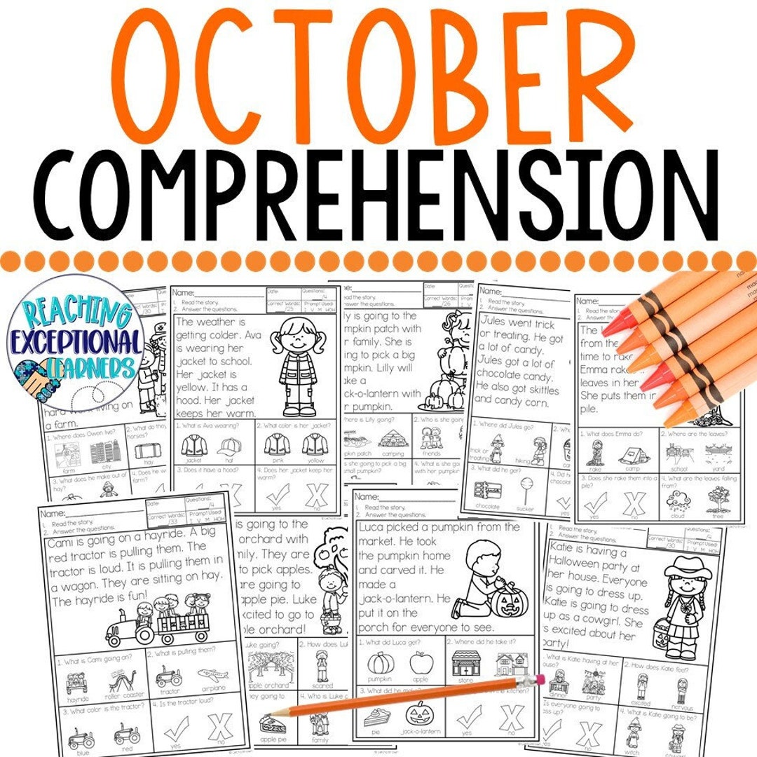 October Comprehension for Special Education - Etsy
