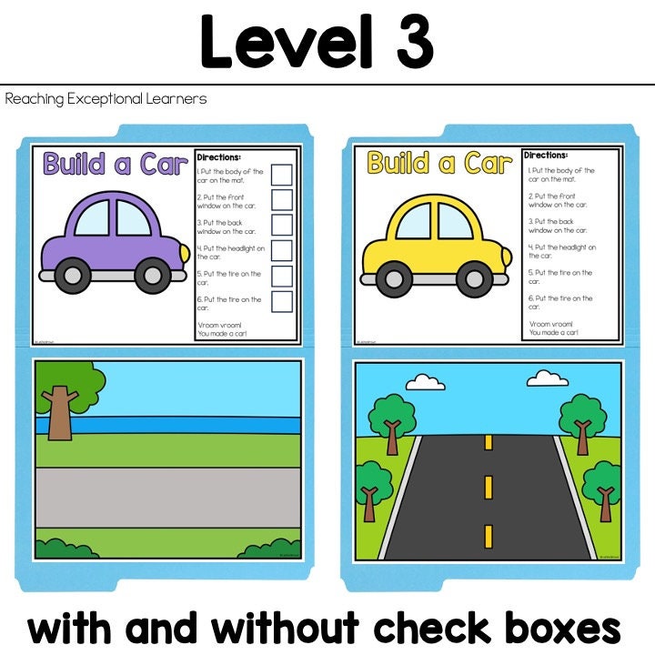 Following Directions File Folder: Build a Car - Etsy