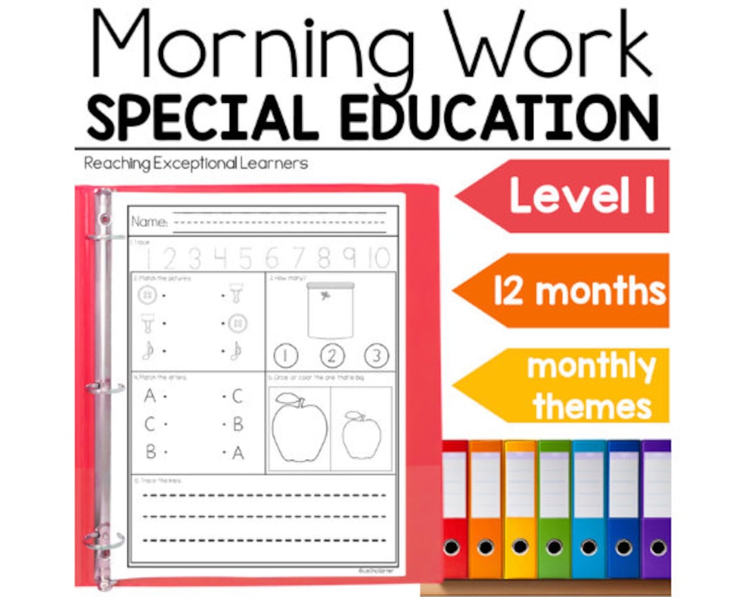 Morning Work Level 1 Special Education - Etsy