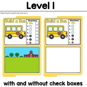 Following Directions File Folder: Build a Bus - Etsy