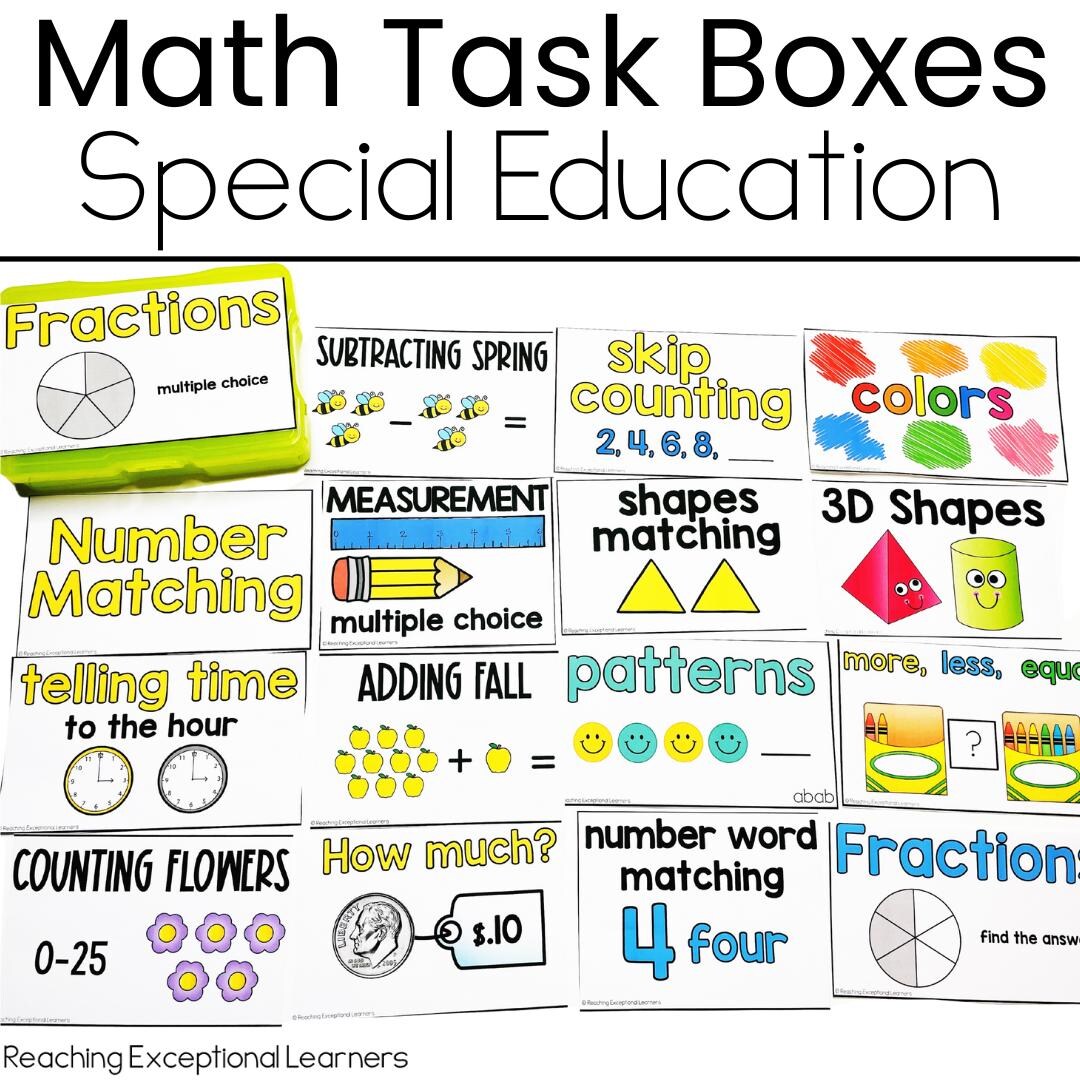 Math Task Boxes for Special Education - Etsy