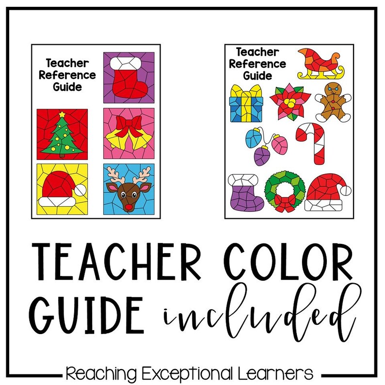 December Color by Code Worksheets - Etsy