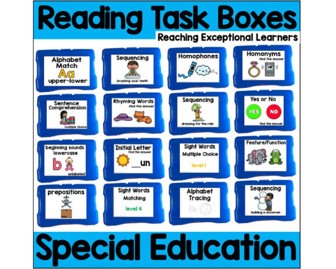Reading Task Boxes Special Education - Etsy Australia