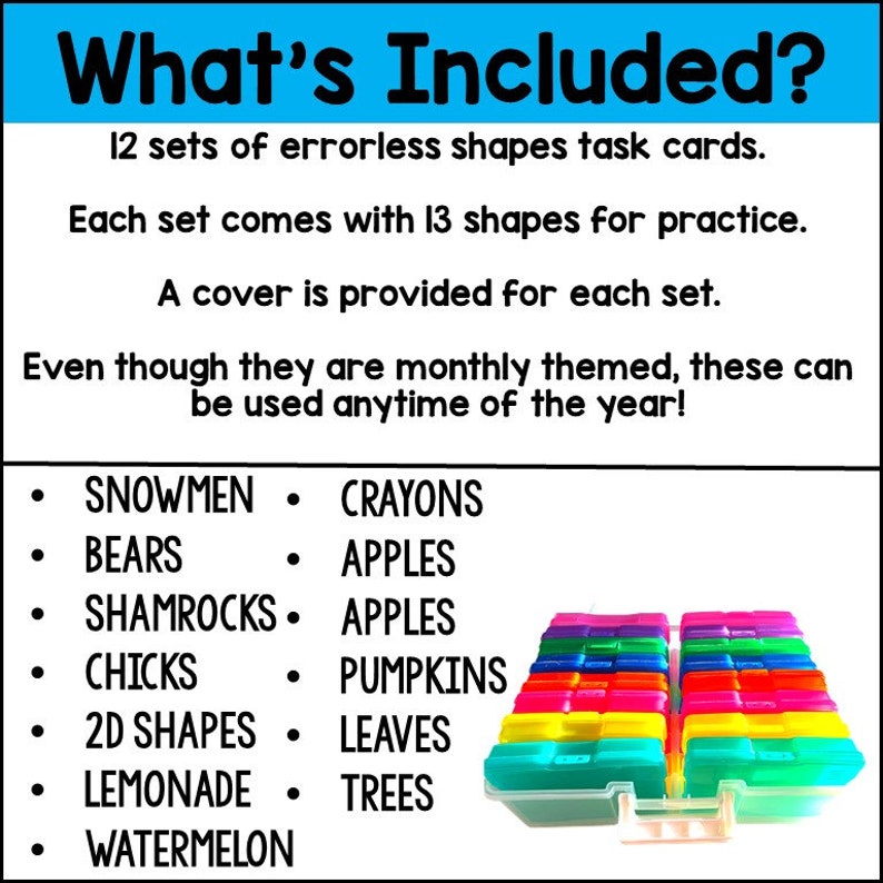 Errorless Shapes Task Boxes - Etsy