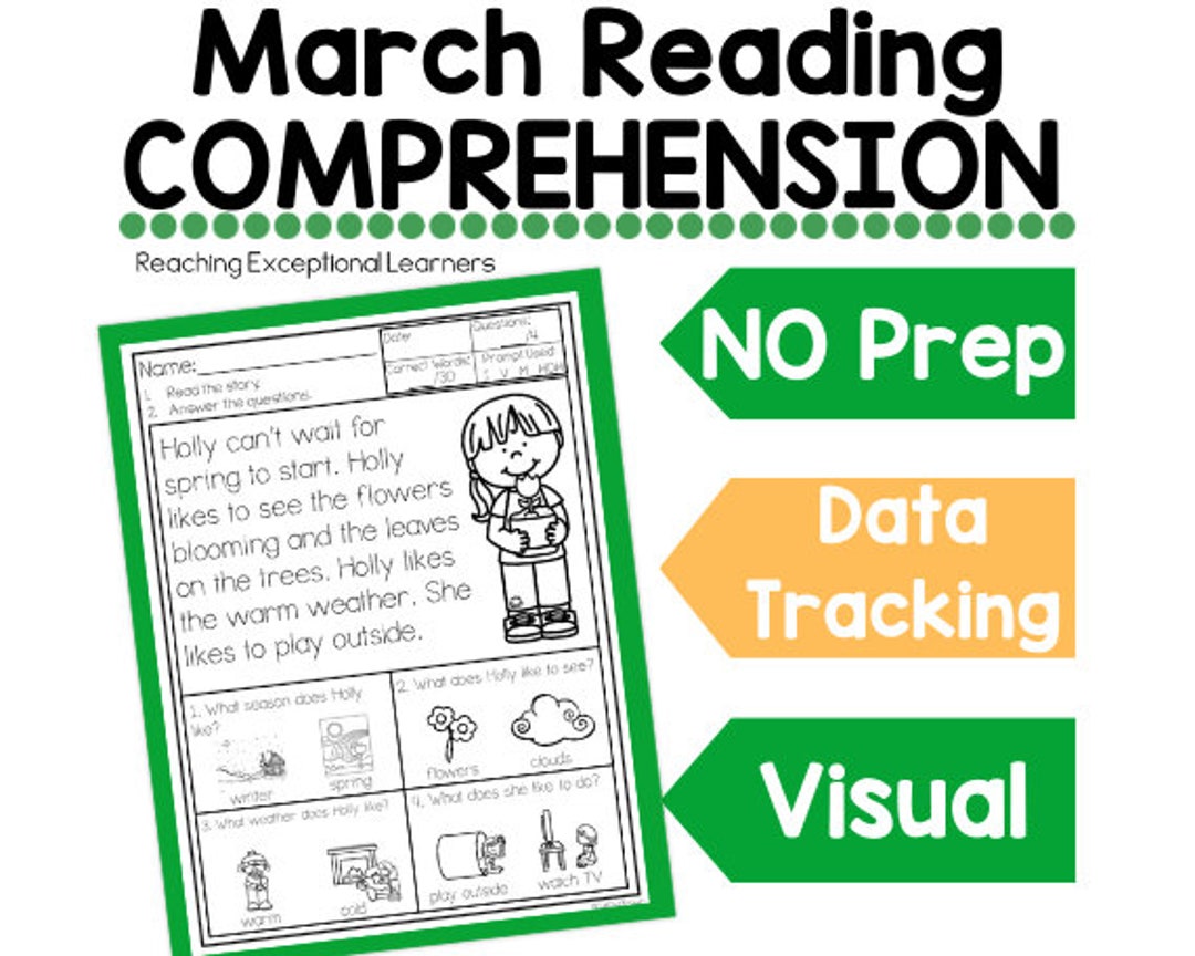 March Comprehension for Special Education - Etsy