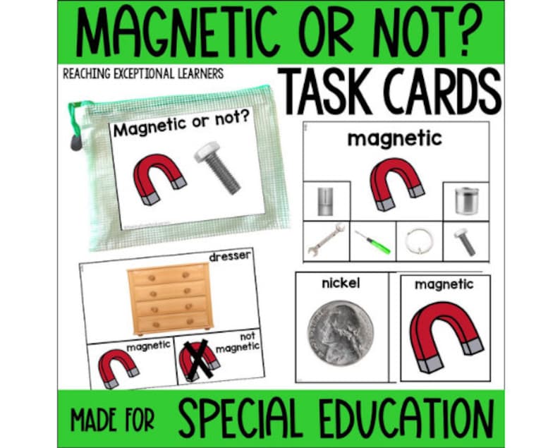 Magnet Task Cards Special Education - Etsy