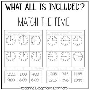 Telling Time Workbook Special Education - Etsy