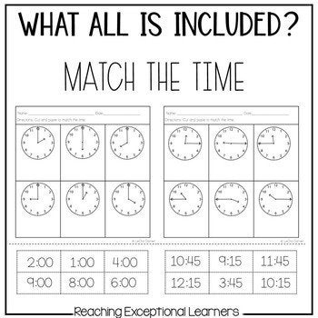 Telling Time Workbook Special Education - Etsy