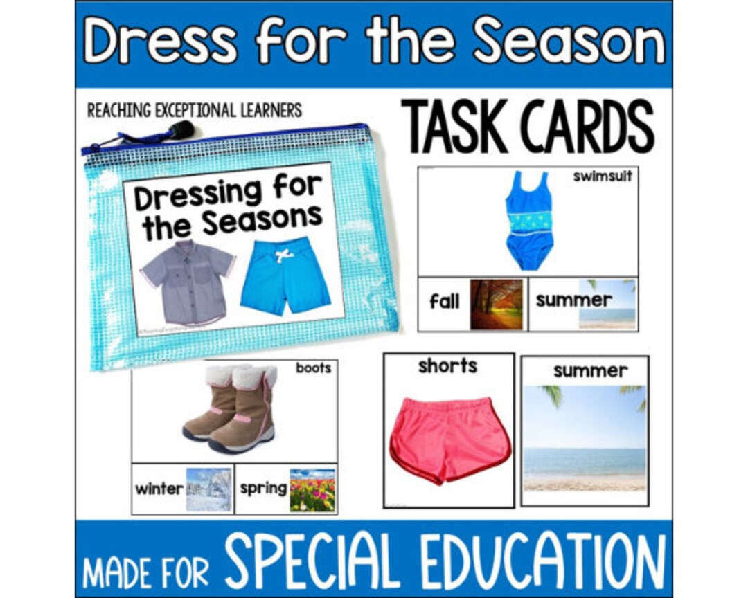 Dressing for the Seasons Task Cards - Etsy