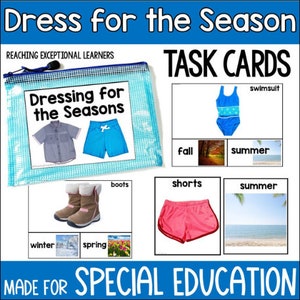 Dressing for the Seasons Task Cards - Etsy