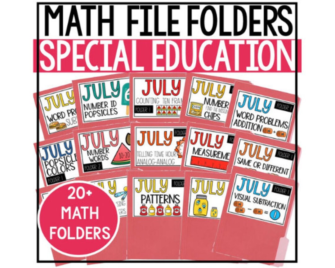July Math File Folder Bundle - Etsy