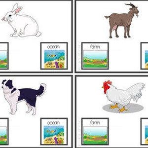Farm Animal or Ocean Animal Task Card Set - Etsy