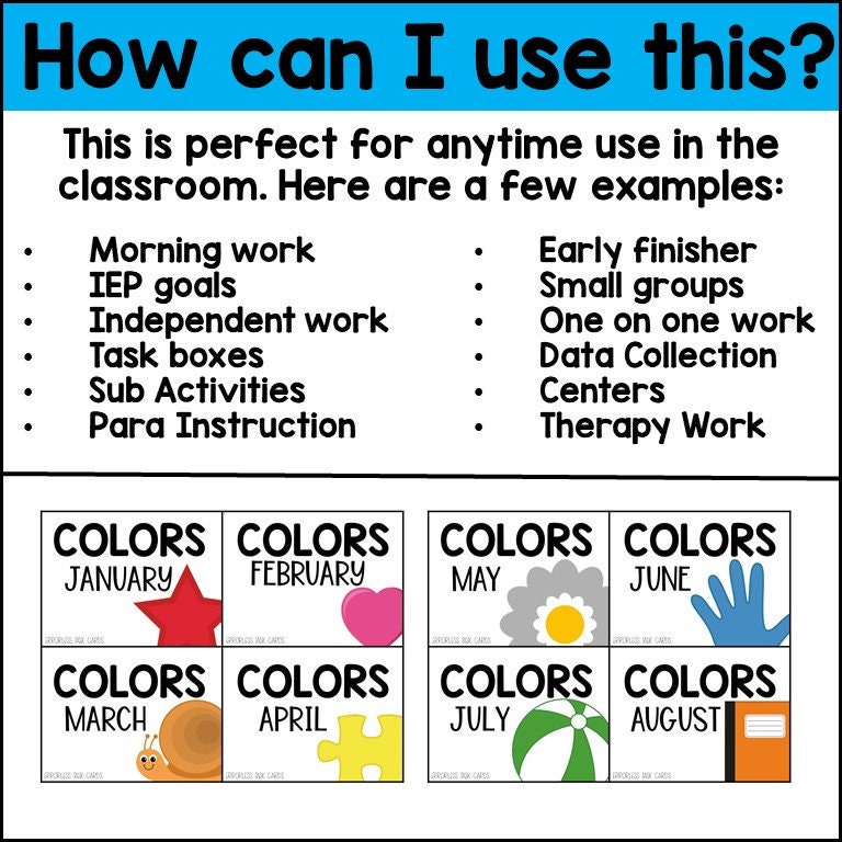 Errorless Colors Task Boxes - Etsy