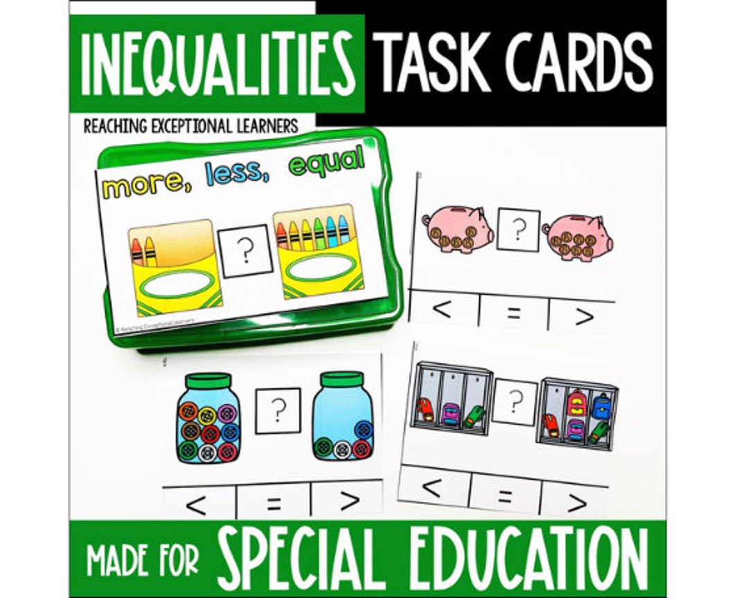 More Than, Less Than, Equal to Task Card Set - Etsy
