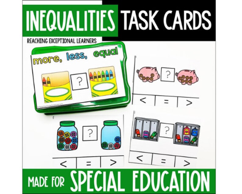 More Than, Less Than, Equal to Task Card Set - Etsy