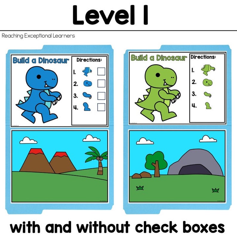 Following Directions File Folder: Build a Dino - Etsy