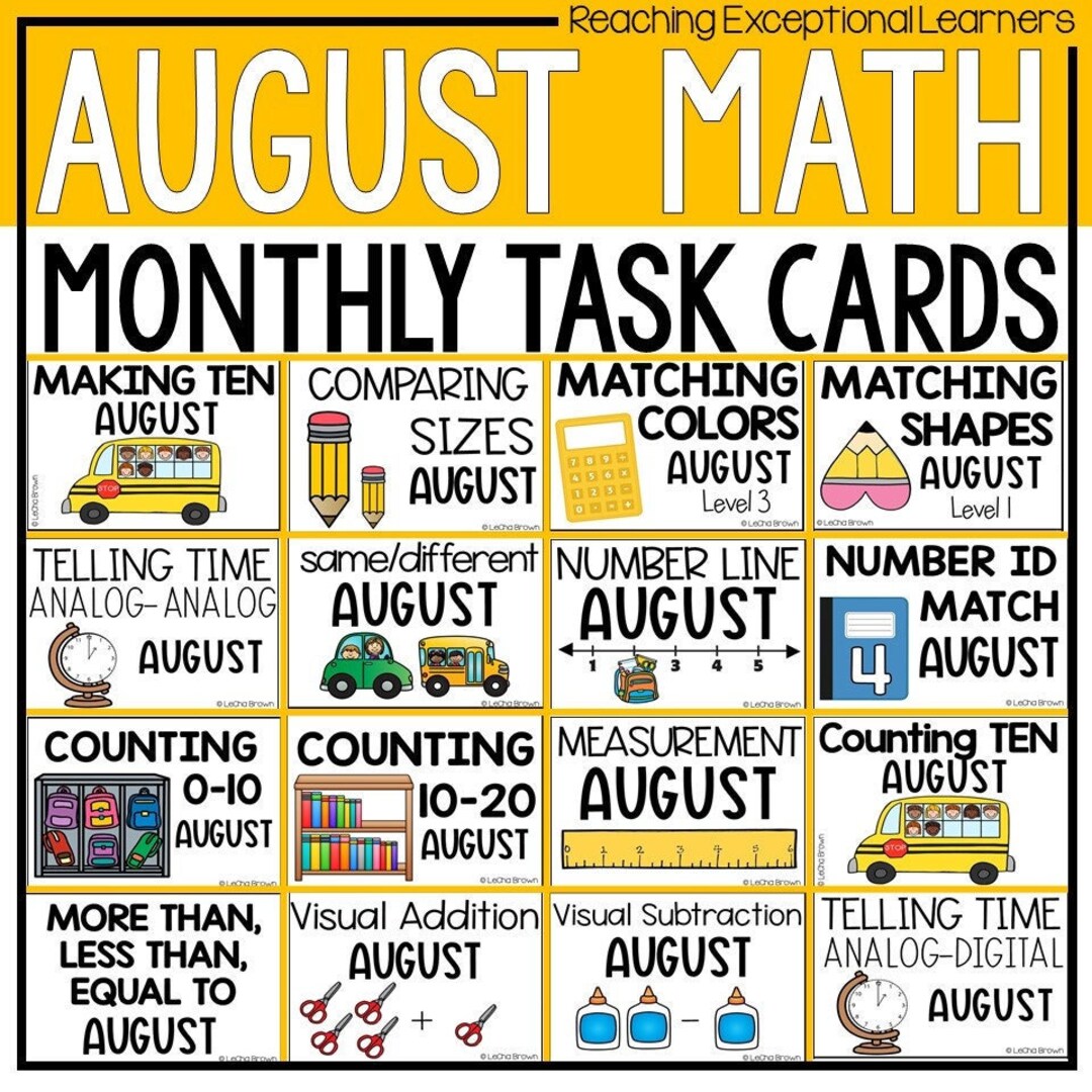 Back to School Math Task Boxes - Etsy