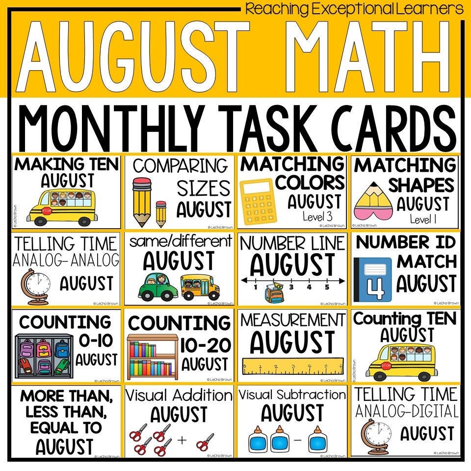 Back to School Math Task Boxes - Etsy