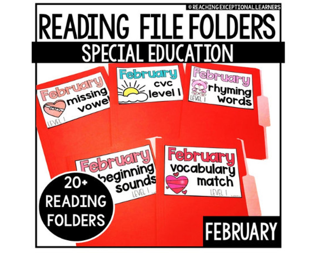 February Reading File Folders - Etsy