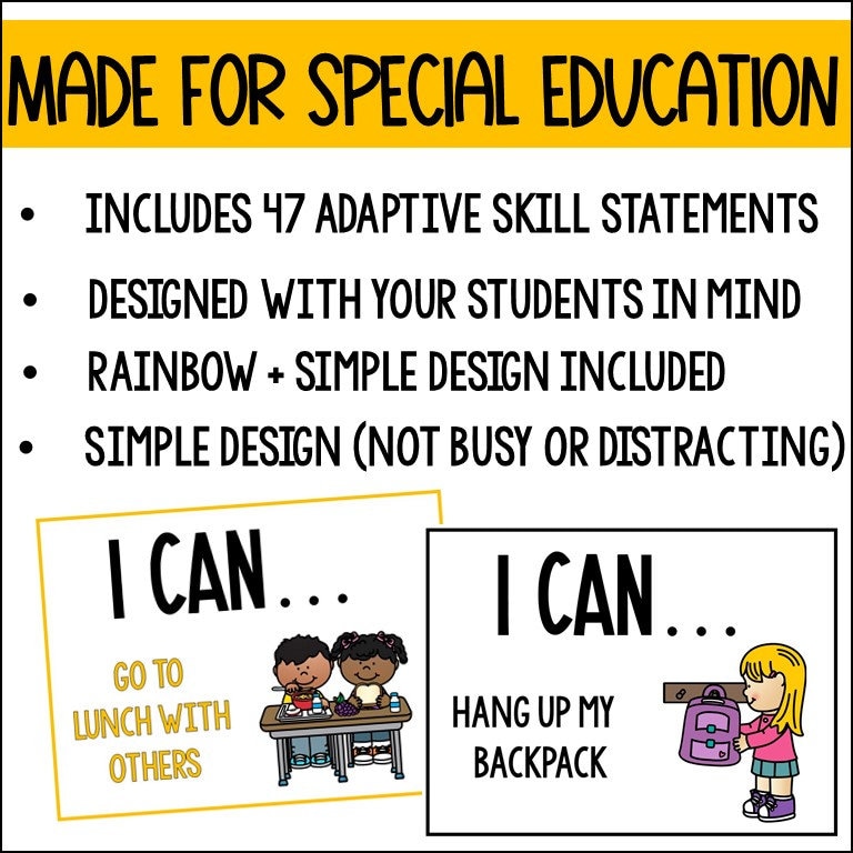 I Can Adaptive Skill Posters for Special Education - Etsy