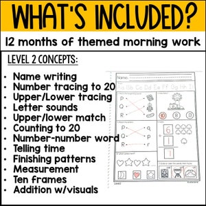 Morning Work Level 2 Special Education - Etsy