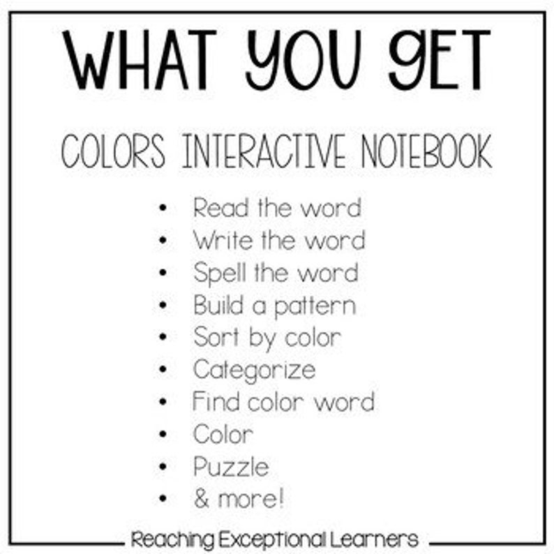 Colors Interactive Notebook - Etsy