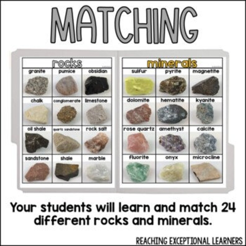Rock or Mineral File Folder Activities - Etsy