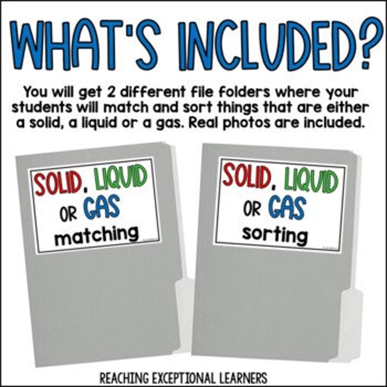 States of Matter File Folder Activities - Etsy