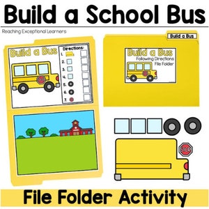Following Directions File Folder: Build a Bus - Etsy