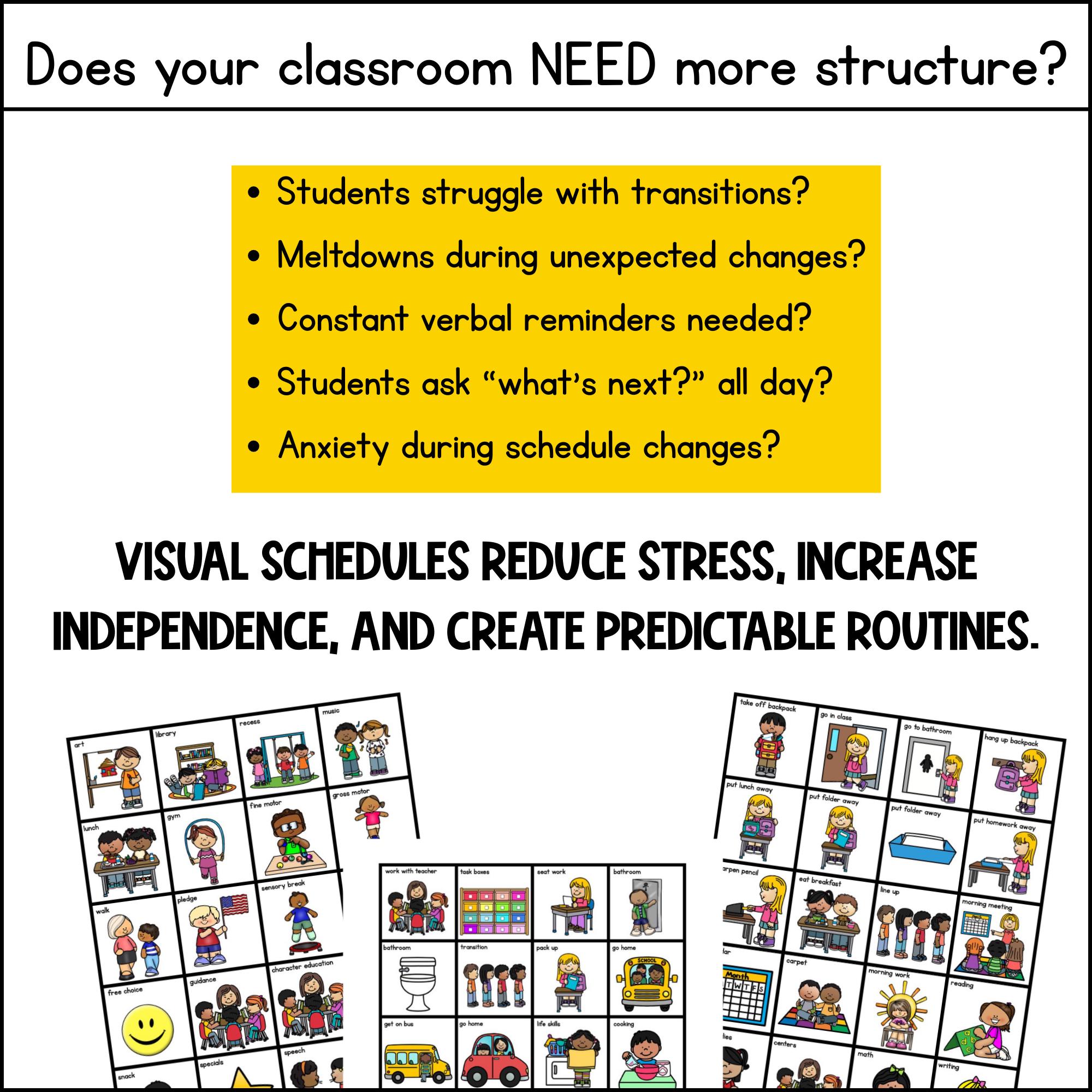 Complete Editable Visual Schedule System for Special Education ...