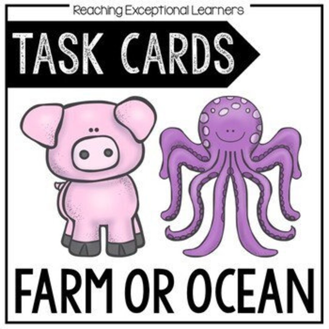 Farm Animal or Ocean Animal Task Card Set - Etsy