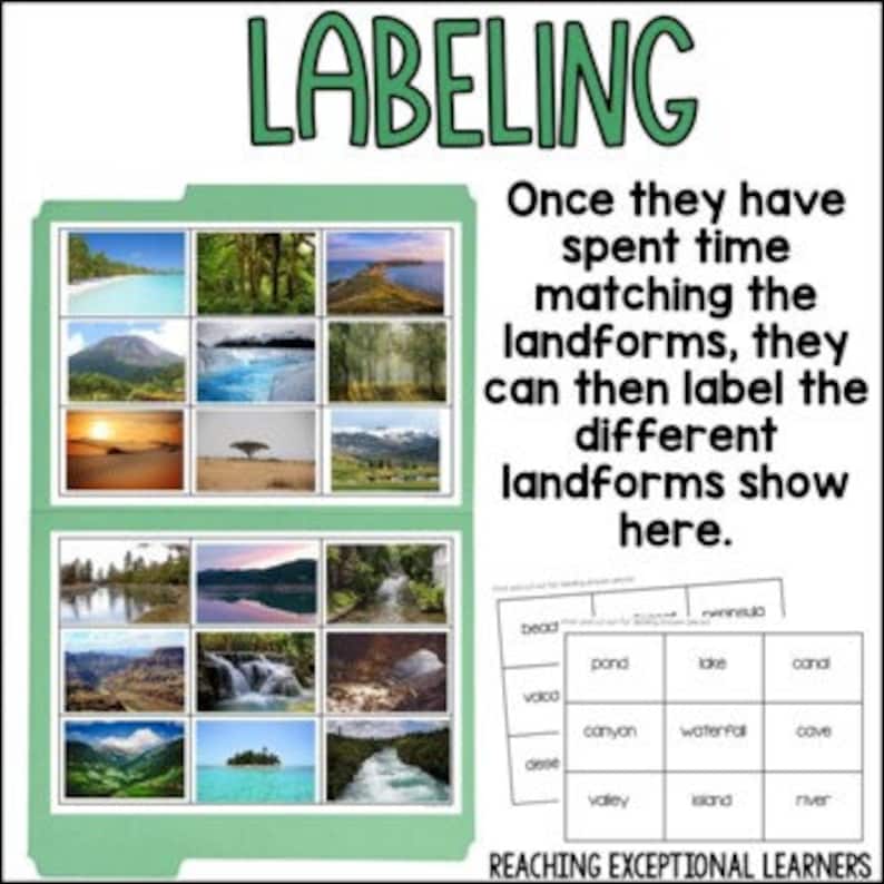 Landforms File Folder Activities - Etsy