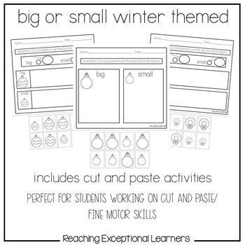 Big or Small Winter Worksheets Special Education - Etsy