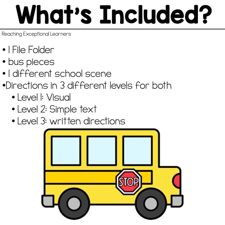 Following Directions File Folder: Build a Bus - Etsy
