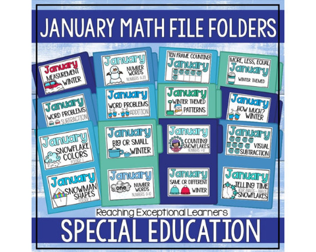 January Math File Folders - Etsy