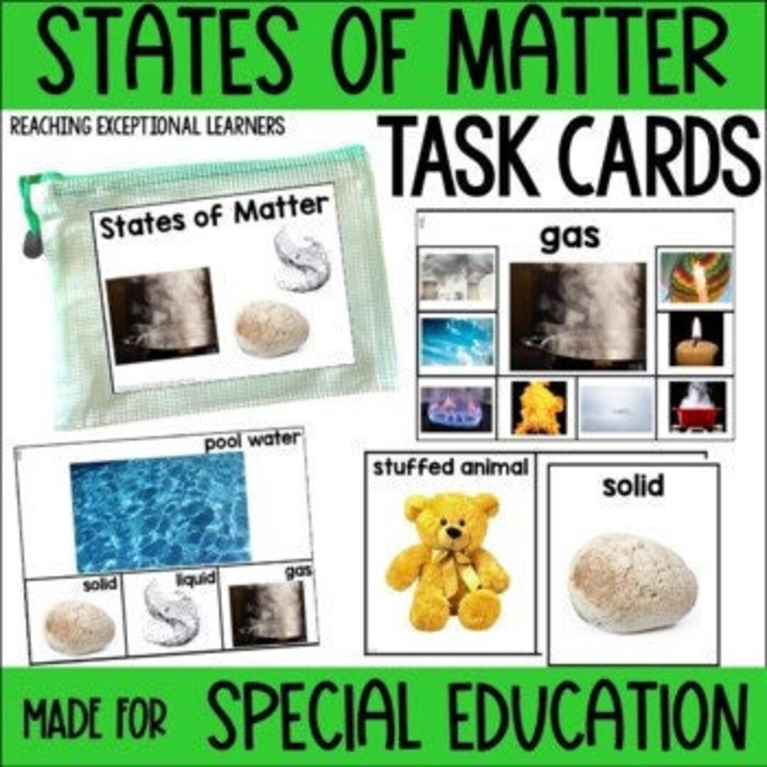 States of Matter Task Cards Special Education - Etsy