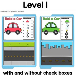 Following Directions File Folder: Build a Car - Etsy