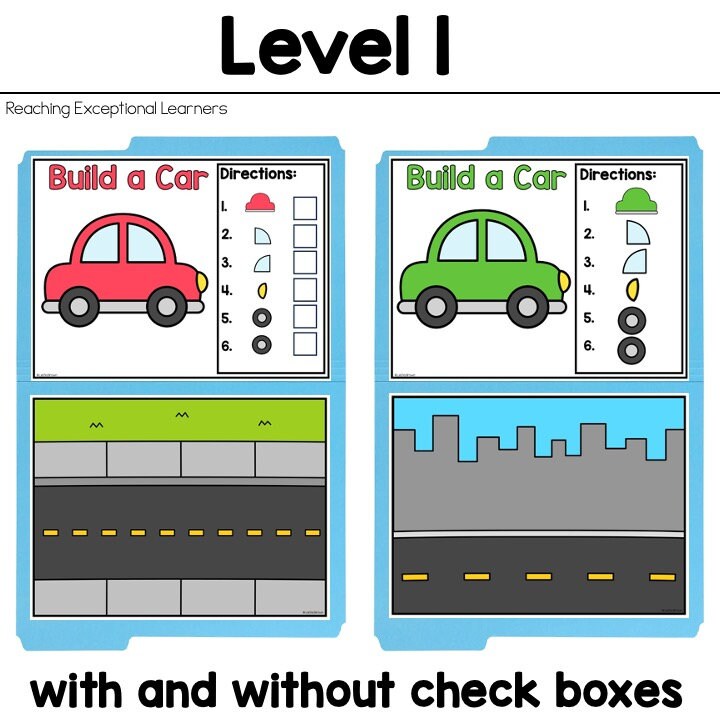 Following Directions File Folder: Build a Car - Etsy