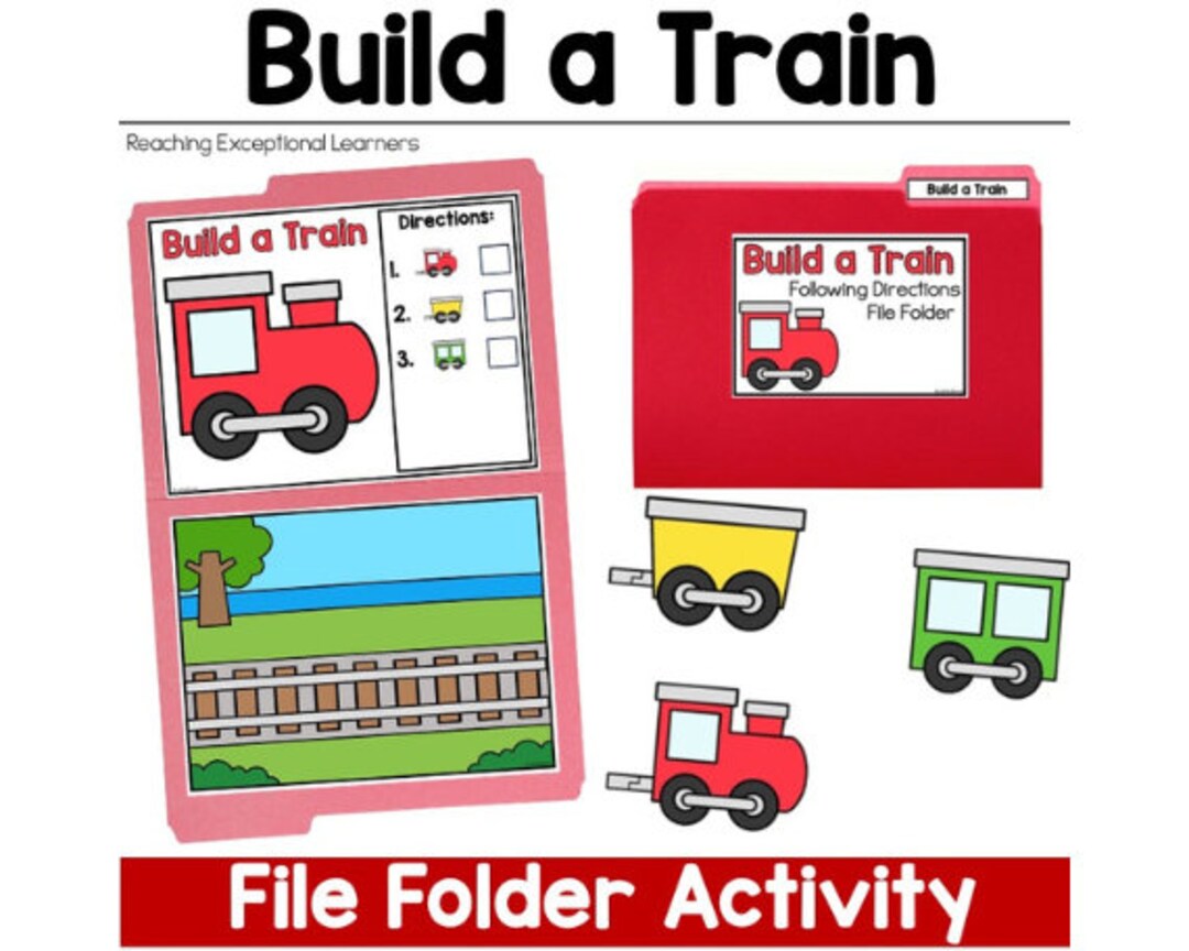 Following Directions File Folder: Build a Train - Etsy