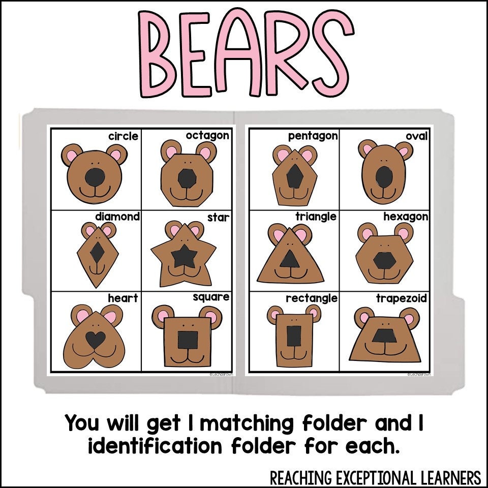 Shapes File Folder Activities - Etsy