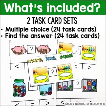 More Than, Less Than, Equal to Task Card Set - Etsy